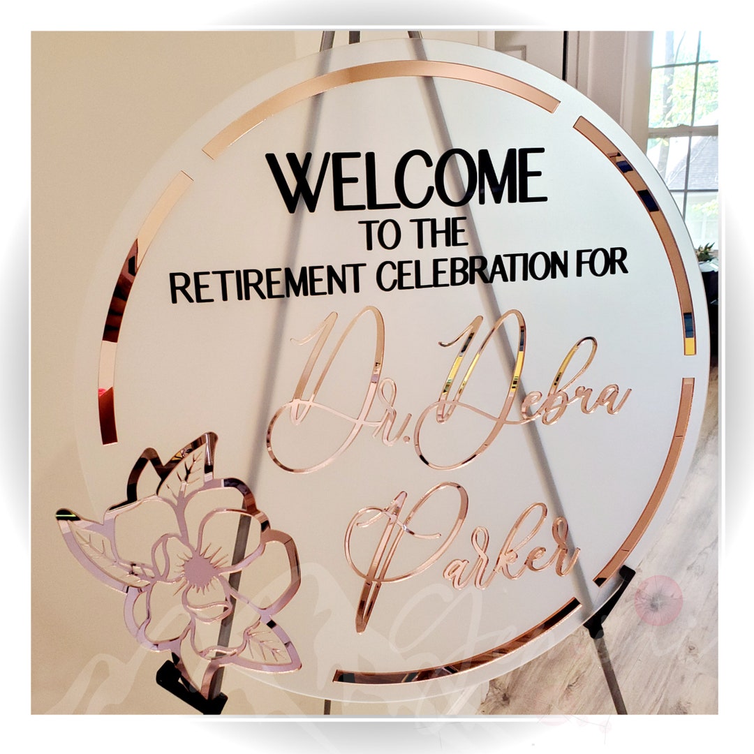 Retirement Welcome Sign -party Sign - Custom Acrylic Signage ...