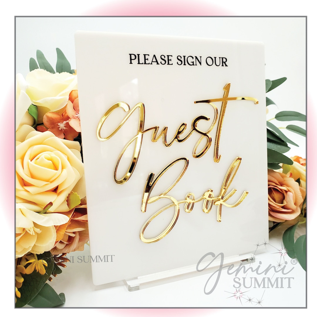 Guestbook Table Sign, 3D Acrylic Wedding Sign, Wedding Tabletop Sign ...