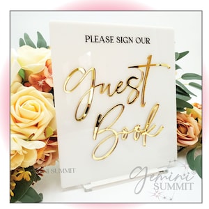 Guestbook Table Sign, 3D Acrylic Wedding Sign, Wedding Tabletop Sign ...