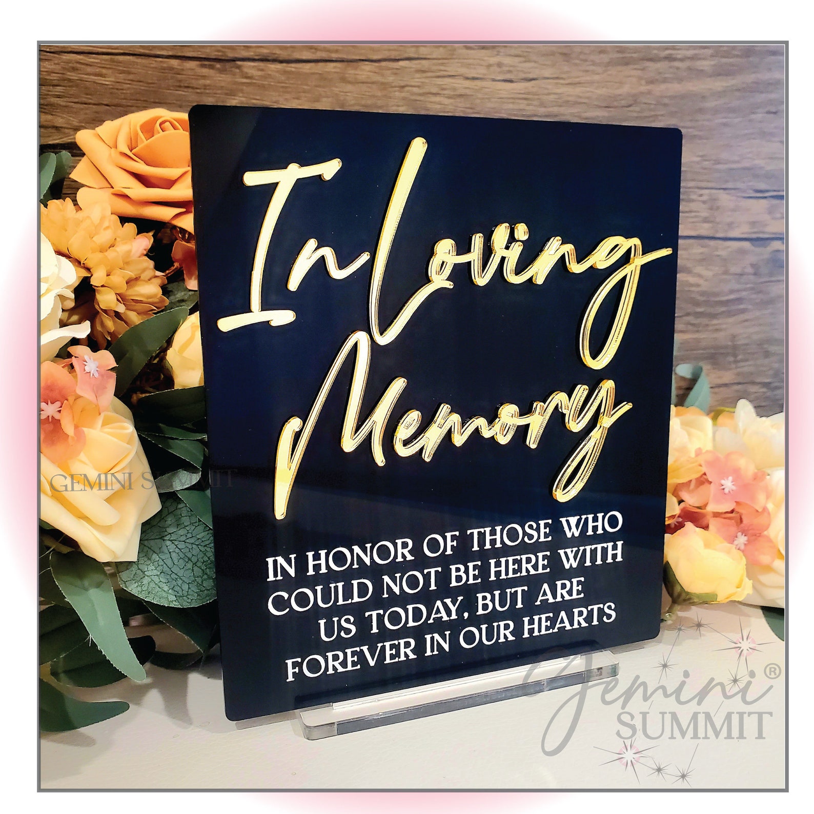 In Loving Memory Sign, 3D Acrylic Wedding Tabletop Sign, Event Signage ...