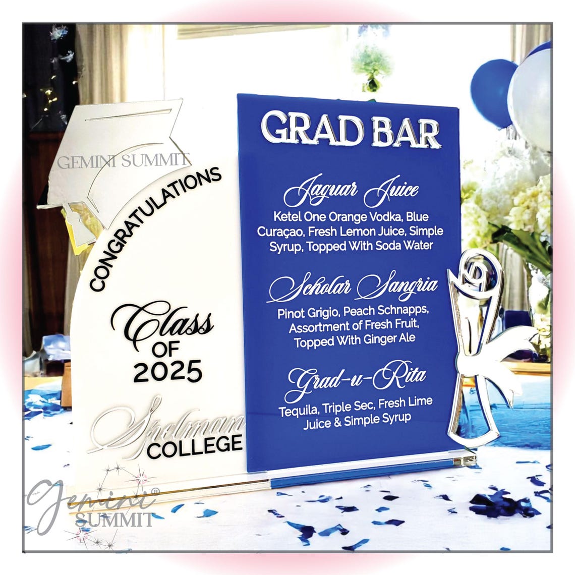Graduation Bar Menu Sign- Signature Drinks - Diploma Bar Menu, Cocktail ...