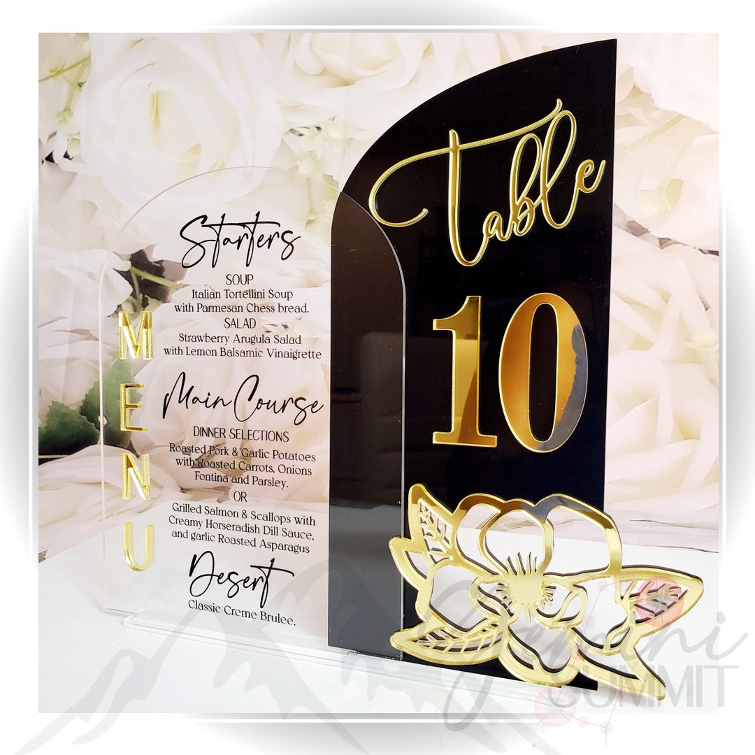 Acrylic Custom Dinner Menu and Table Number Set. Custom Menus, Baby ...