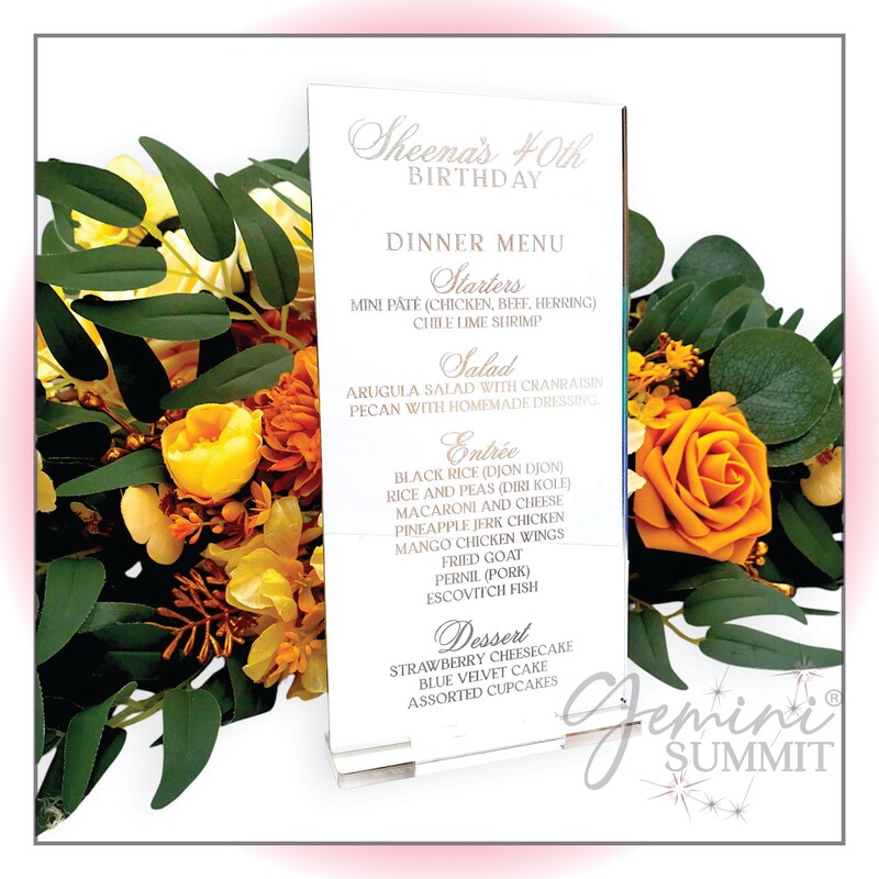 Engraved Menu - Etsy