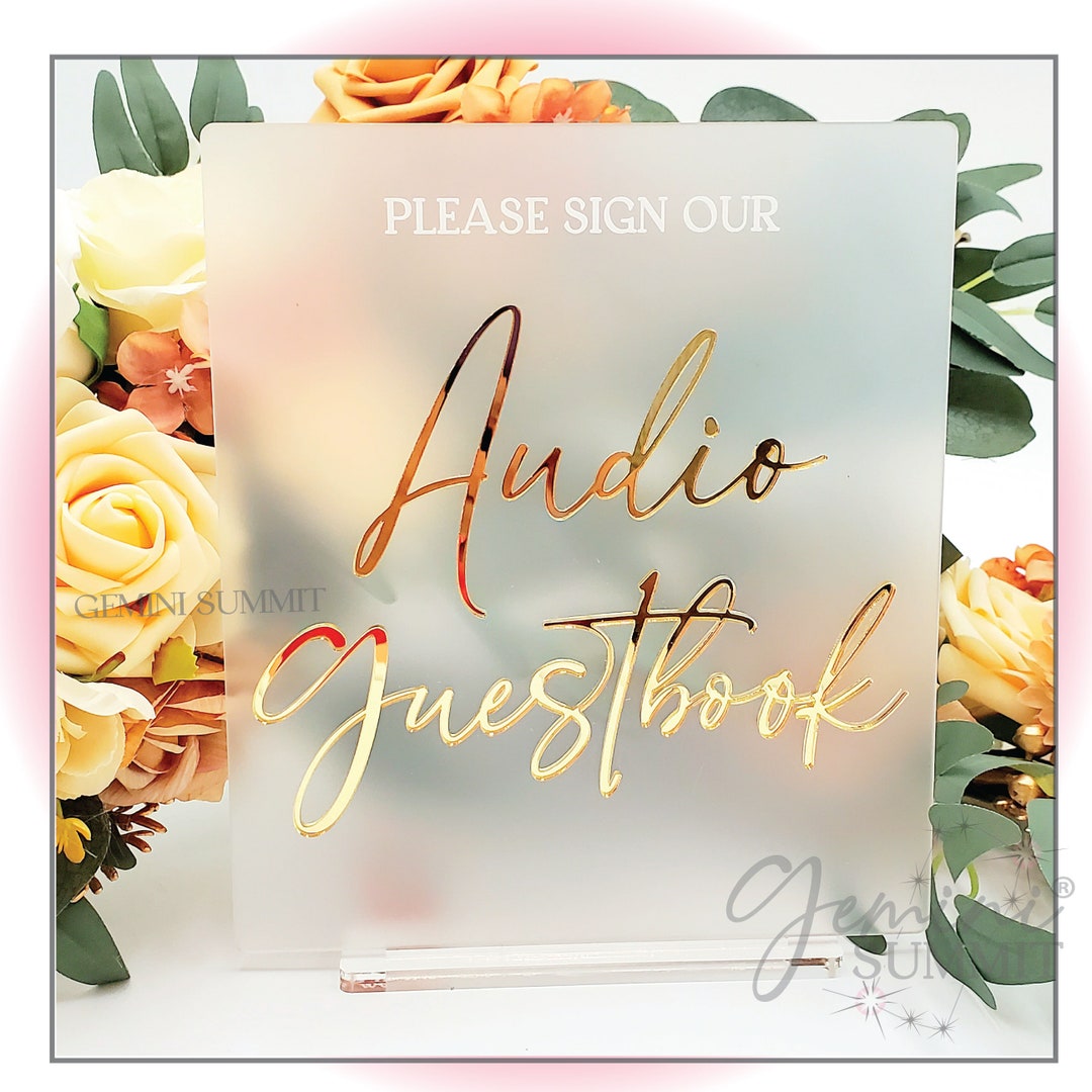 Audio Guestbook Sign, 3D Acrylic Sign, Wedding Table Sign, Event ...