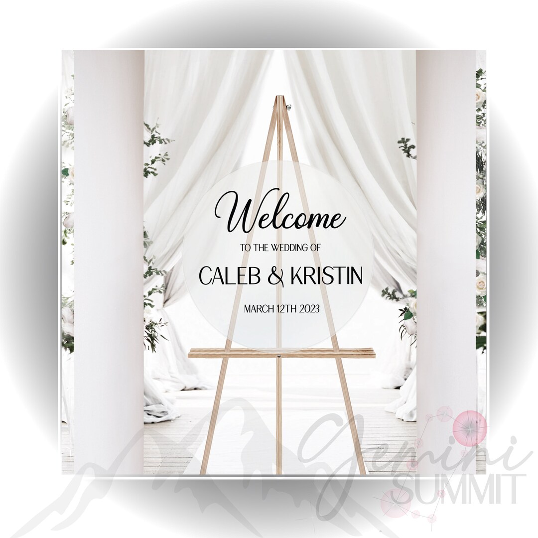 Acrylic Welcome Sign Round Acrylic Sign, Custom Wedding Sign ...