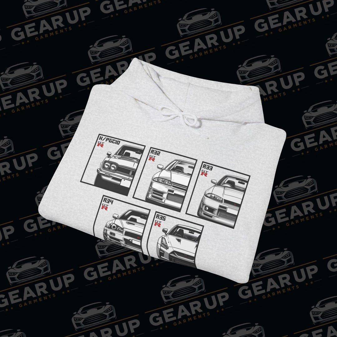 Nissan Skyline GTR All Generations R32, R33, R34, R35 Graphic Hoodie ...
