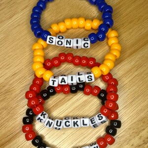 Sonic Collection, Friendship Bracelets, Pony Bead Bracelet, Handmade - Etsy