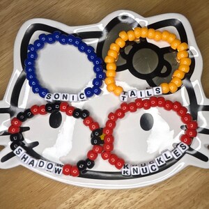 Sonic Collection, Friendship Bracelets, Pony Bead Bracelet, Handmade - Etsy