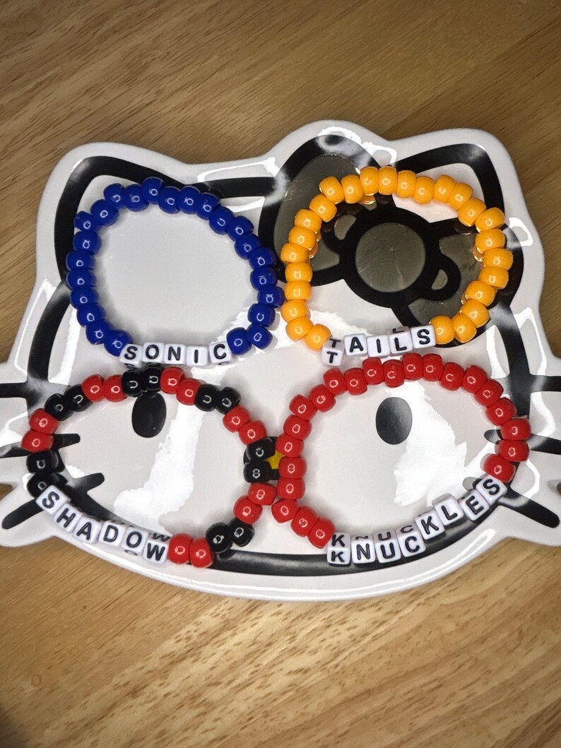 Sonic Collection, Friendship Bracelets, Pony Bead Bracelet, Handmade - Etsy