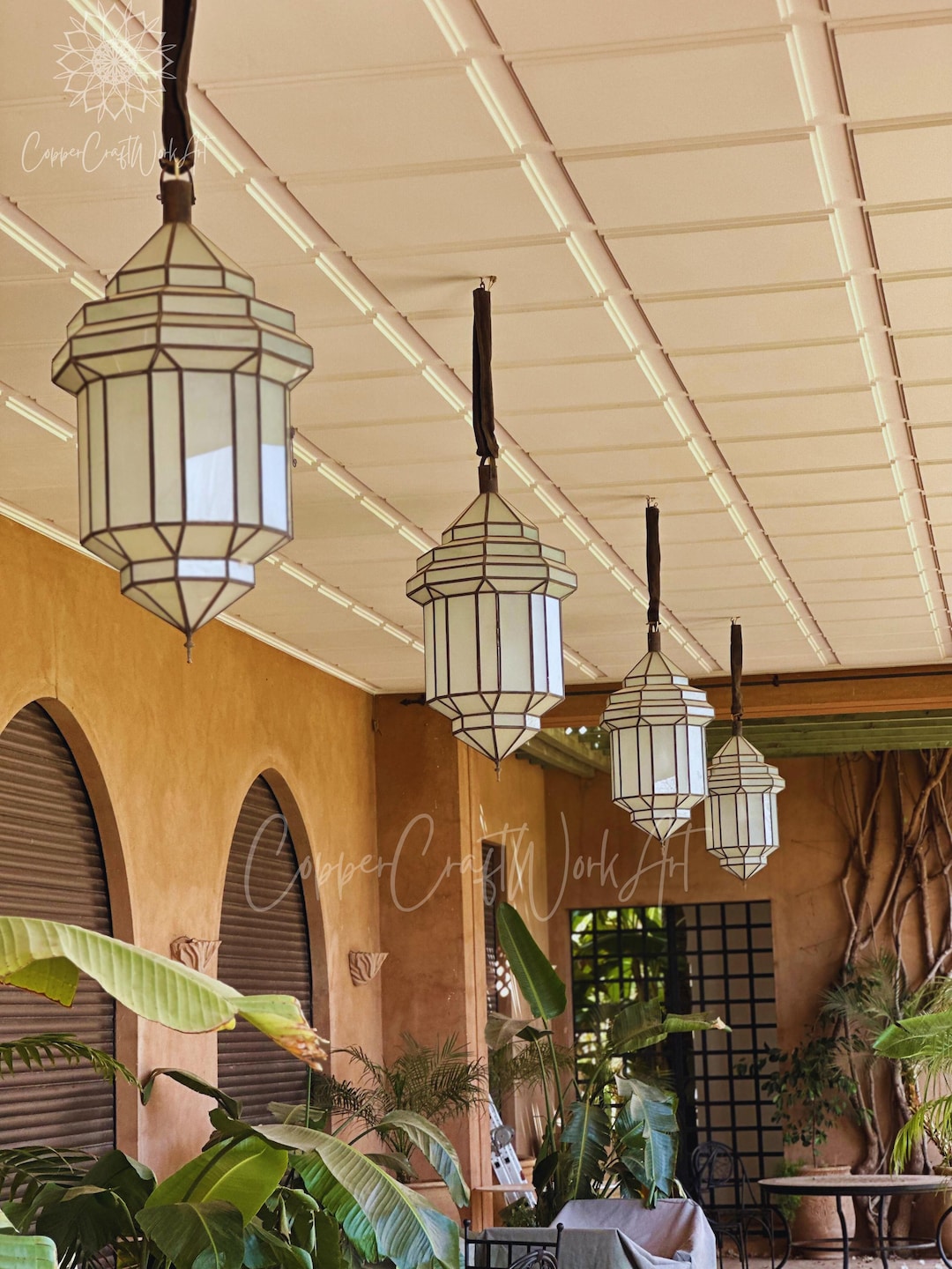 Pendant Glass Chandelier - Handcrafted Glass Chandelier - Brass Frame ...