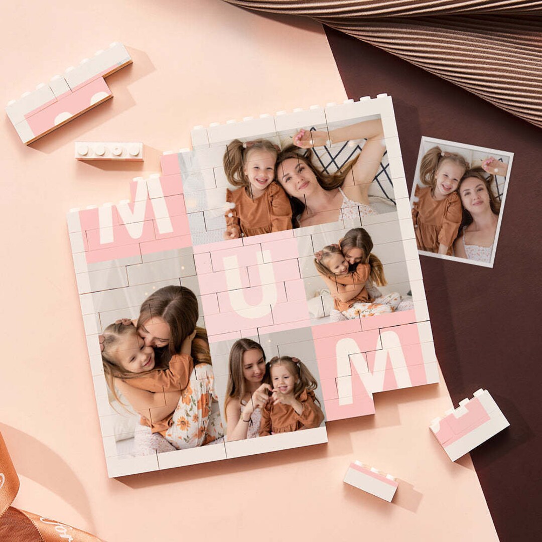Custom Building Block Puzzle Square Photo Brick Mother's Day Gift for ...