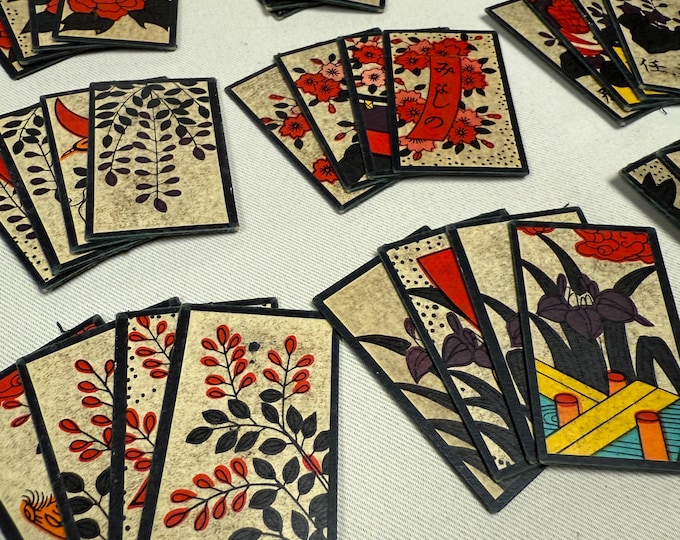 Vintage Japanese Hanafuda Card Game Set Traditional Tengu Cards ...