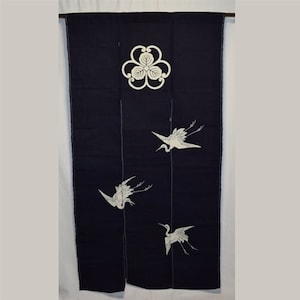 Noren Curtain Vintage Japanese Indigo Cotton 3 Panel Noren - Bridal ...