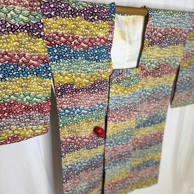Vintage Japanese Michiyuki Jacket Kimono Coat Woman's - Rainbow Friends ...