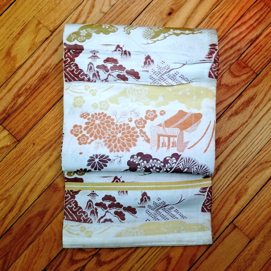 Vintage Japanese Obi Kimono Belt Formal Maru Style Silk Sash - Subtle ...