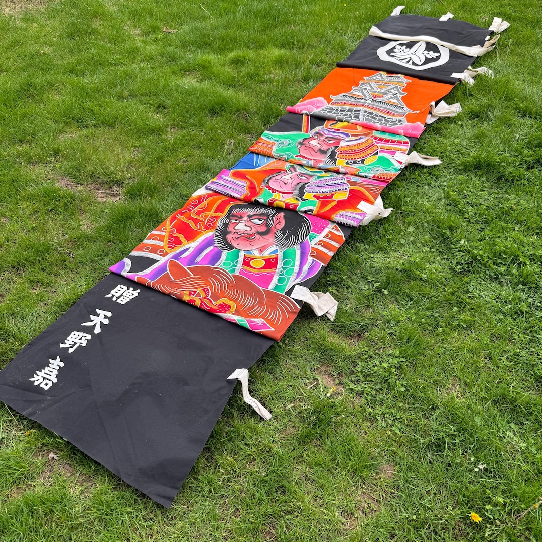 Norobi Banner Vintage Japanese Vertical Heavy Cotton Flag Boy's Day ...