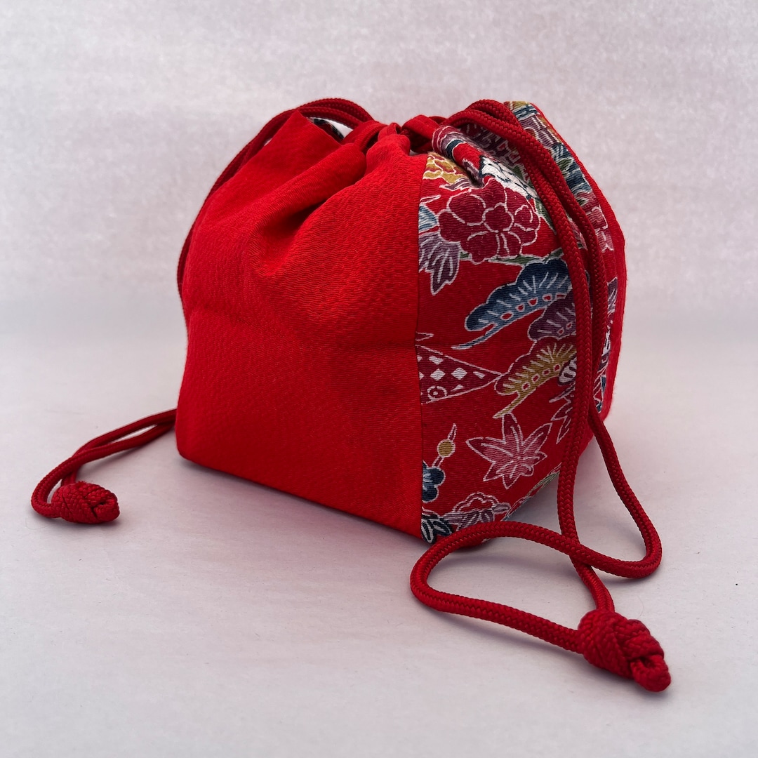 Kinchaku Purse Japanese Drawstring Pouch Bag Kimono Traditional Cinched ...