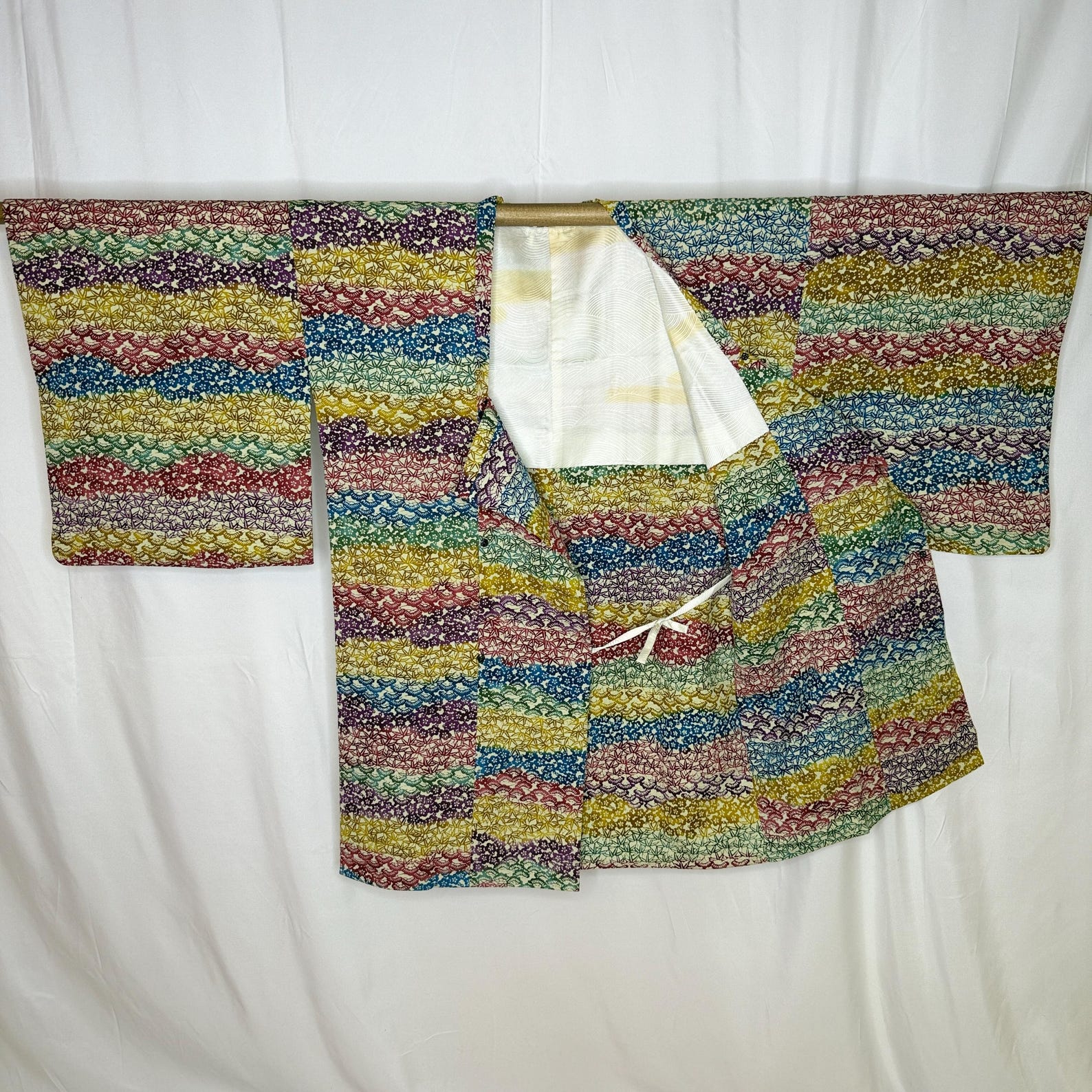 Vintage Japanese Michiyuki Jacket Kimono Coat Woman's - Rainbow Friends ...