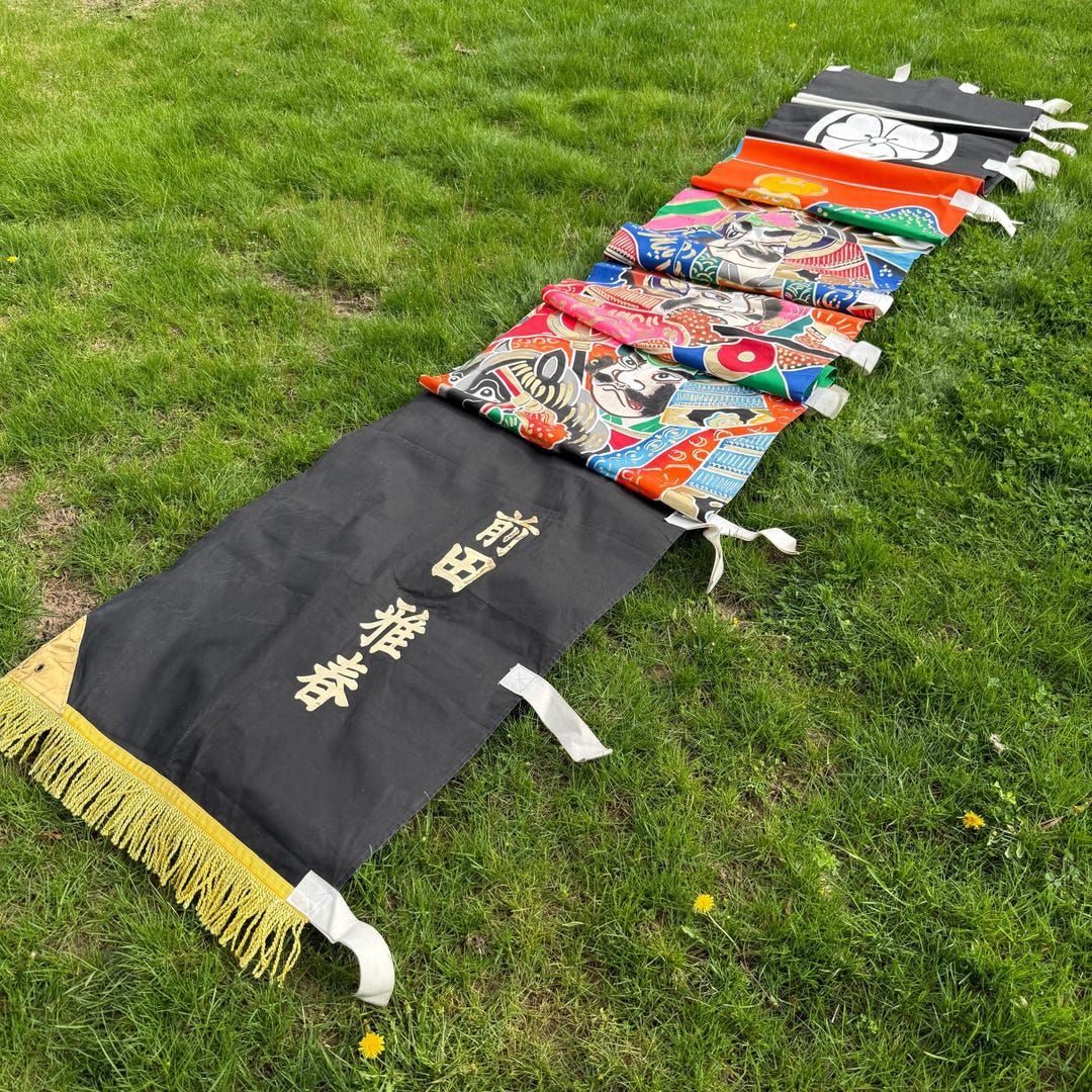 Norobi Banner Vintage Japanese Vertical Heavy Cotton Flag Boy's Day ...