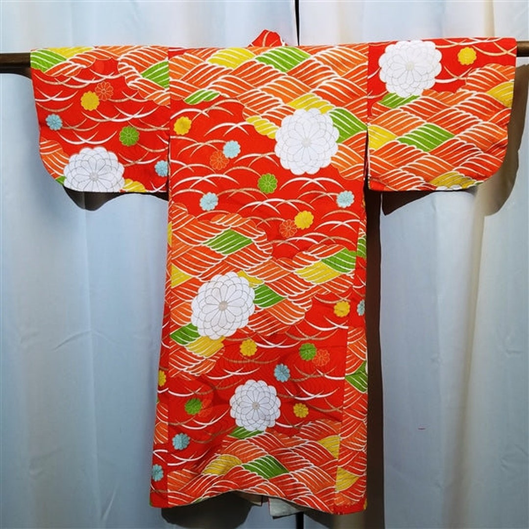 Vintage Japanese Girl's Kimono Robe Children's Formal Silk Kimono ...