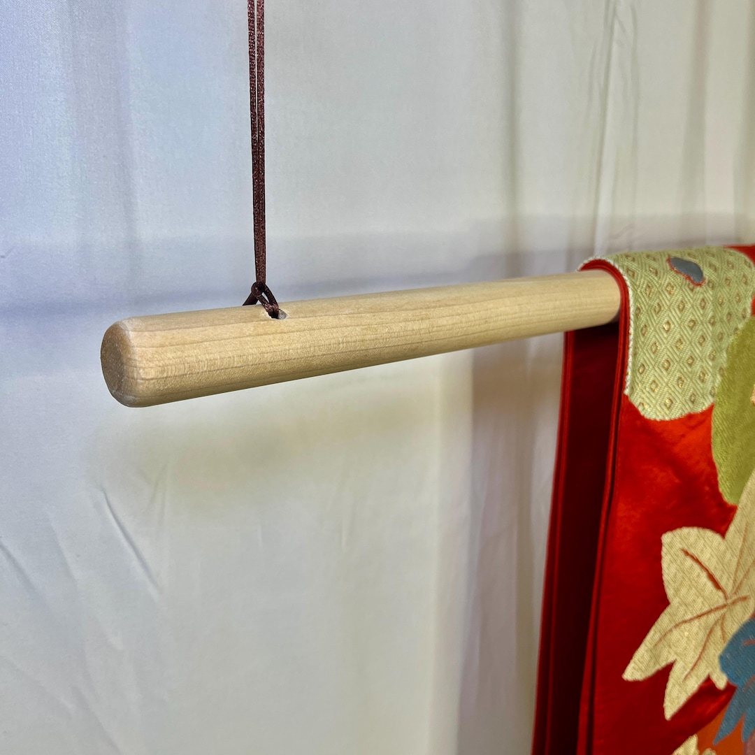 30" Display Rod Hanger Wooden Dowel Pole for Obi Belts, Tapestries ...