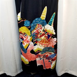 Tomesode Formal Kurosode Kimono Robe Vintage Japanese Woman's Silk ...