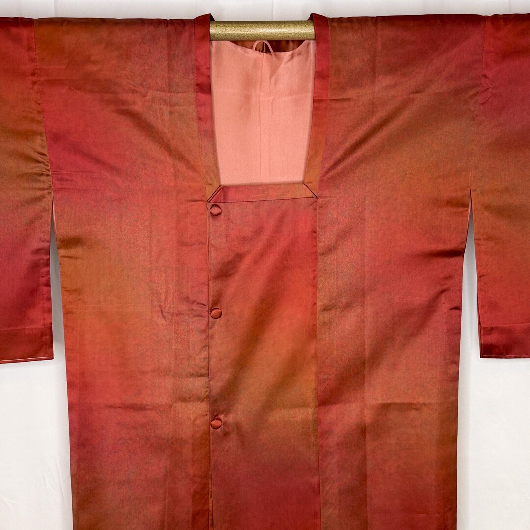 Vintage Japanese Michiyuki Jacket Kimono Coat Woman's - Terracotta ...