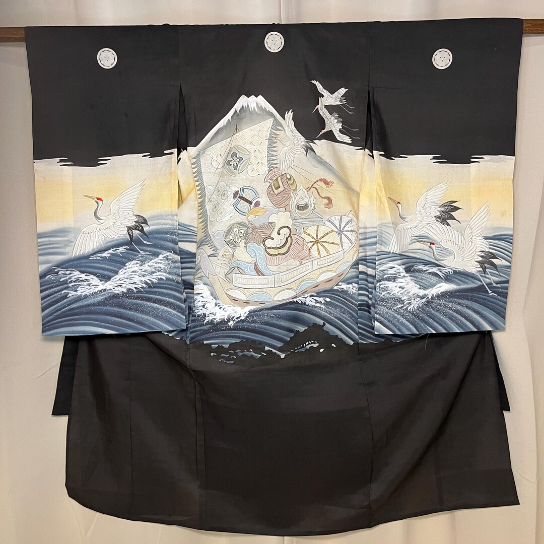 Vintage Japanese Miyamairi Boy's Formal Kimono Ceremony Shichi Go San ...