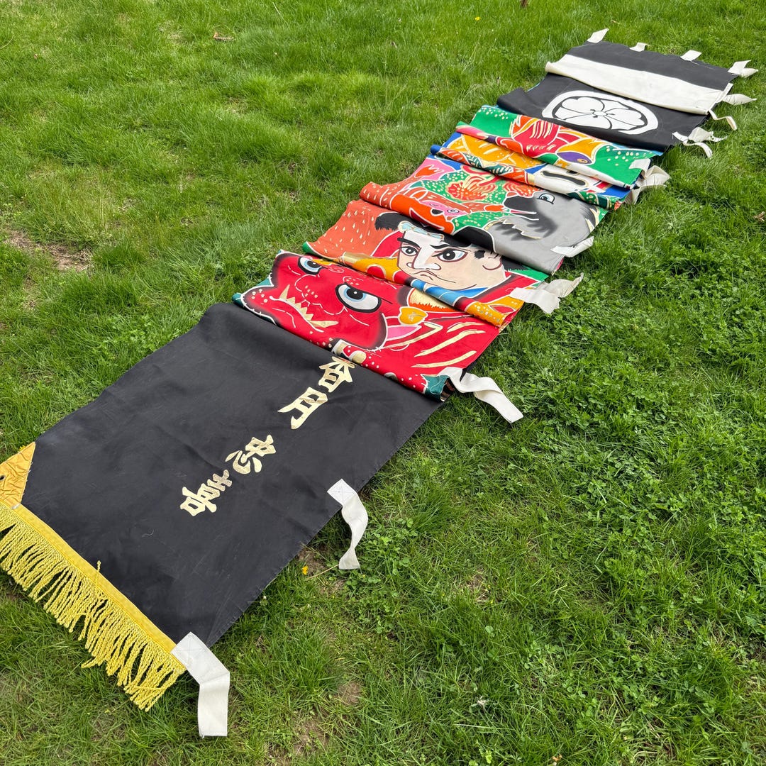 Norobi Banner Vintage Japanese Vertical Heavy Cotton Flag Boy's Day ...