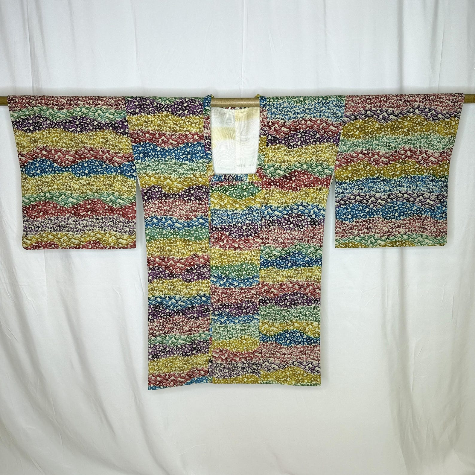Vintage Japanese Michiyuki Jacket Kimono Coat Woman's - Rainbow Friends ...