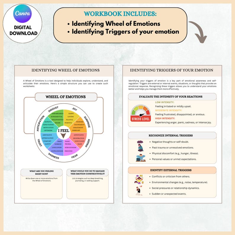 Emotional Regulation Workbook: Calmer Mind, Coping Strategies (PDF) - Etsy