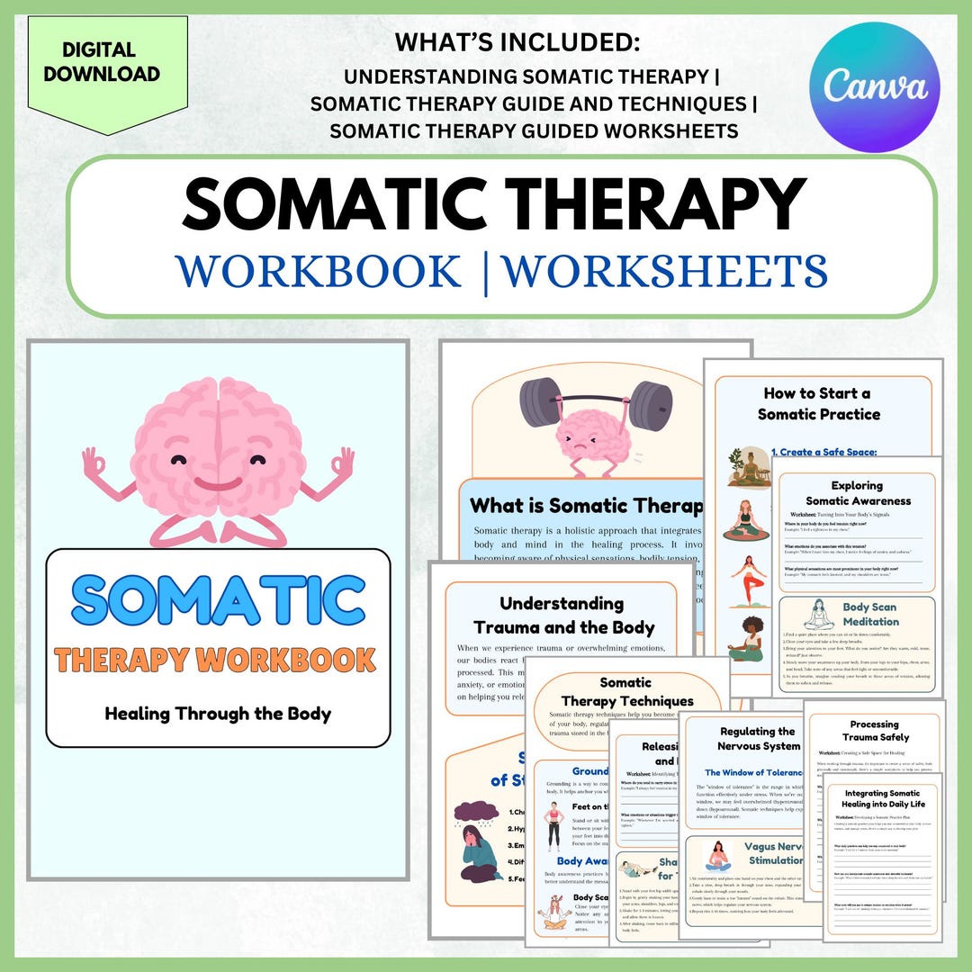 Somatic Therapy Workbook, Emotional Regulation, Somatic Exercises ...
