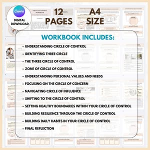 Circle of Control Workbook: Emotional Regulation, Mindfulness (PDF) - Etsy