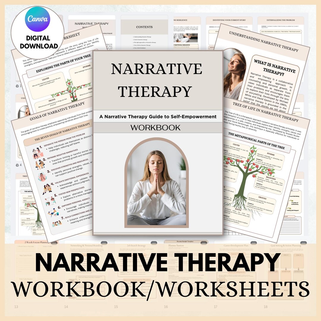 Narrative Therapy Workbook, Tree of Life, PTSD and Trauma Therapy, Emotional Regulations ...
