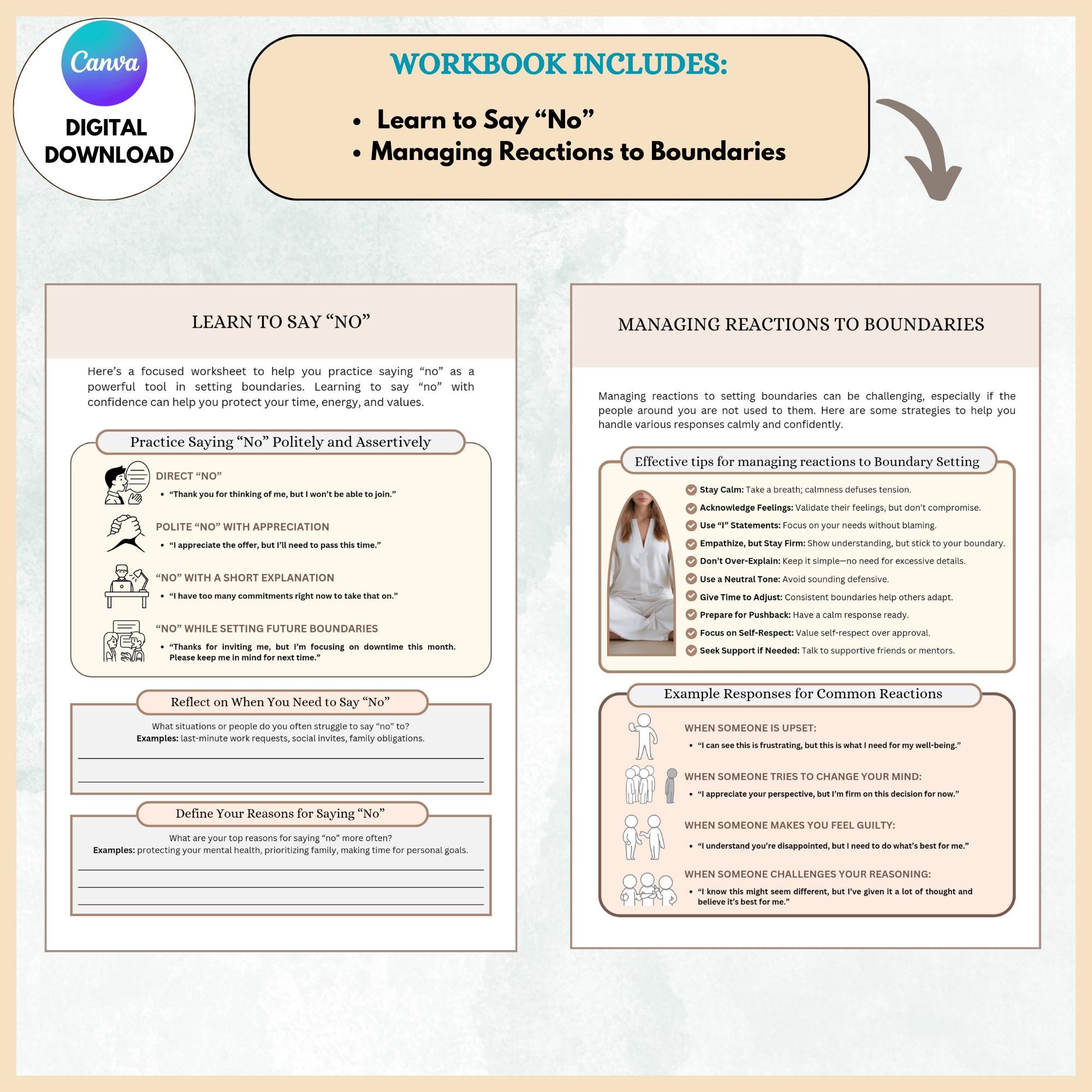 Setting Boundaries Workbook: Protect Your Time & Energy (printable PDF ...