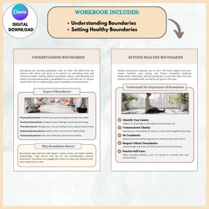 Setting Boundaries Workbook Printable, Boundaries Workbook, Boundaries Ebook, Setting Boundaries ...