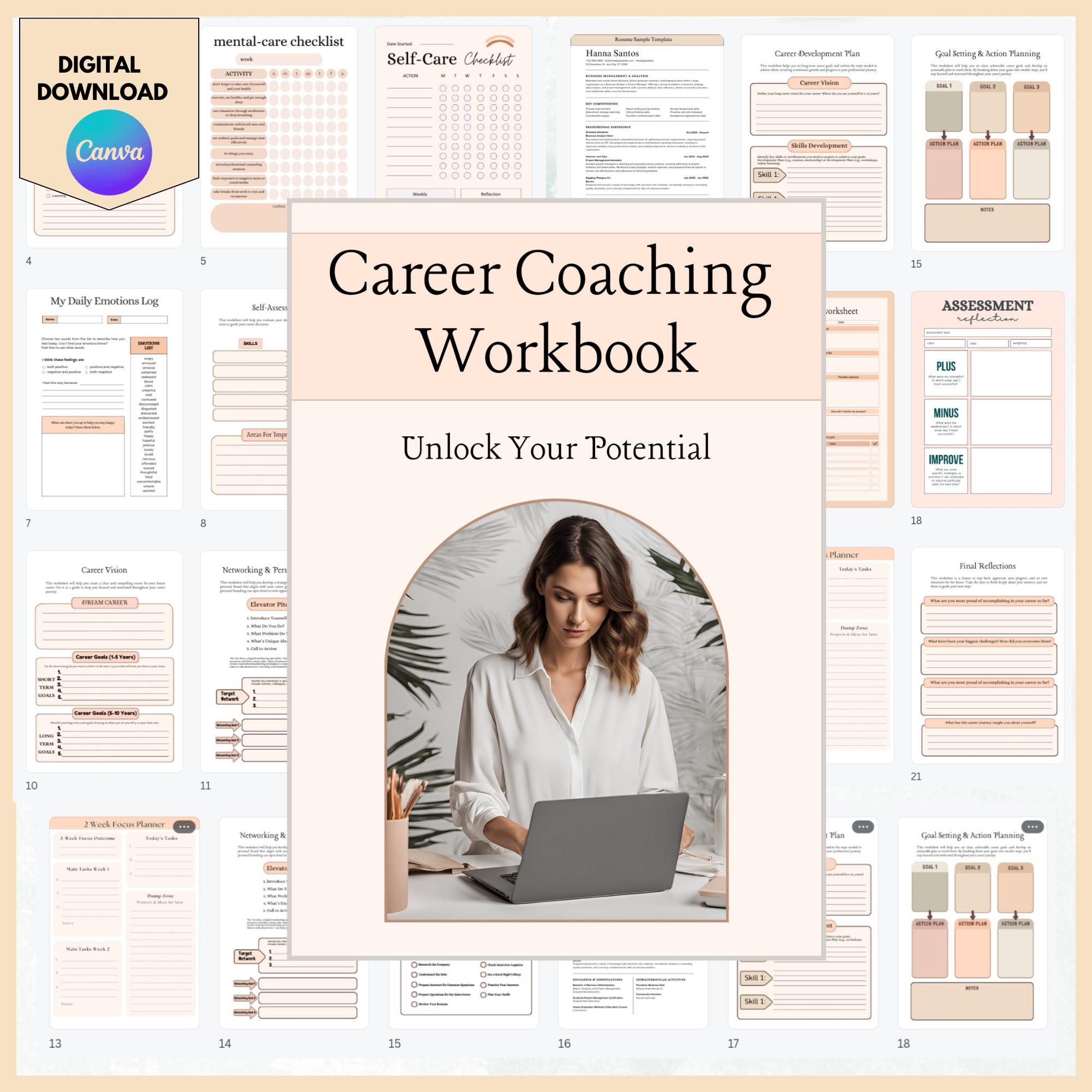 Career Coaching Workbook, Career Networking Skills Workbook, Career ...
