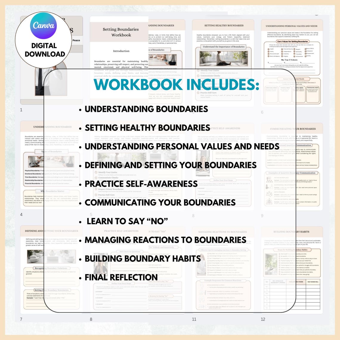Setting Boundaries Workbook Printable, Boundaries Workbook, Boundaries ...