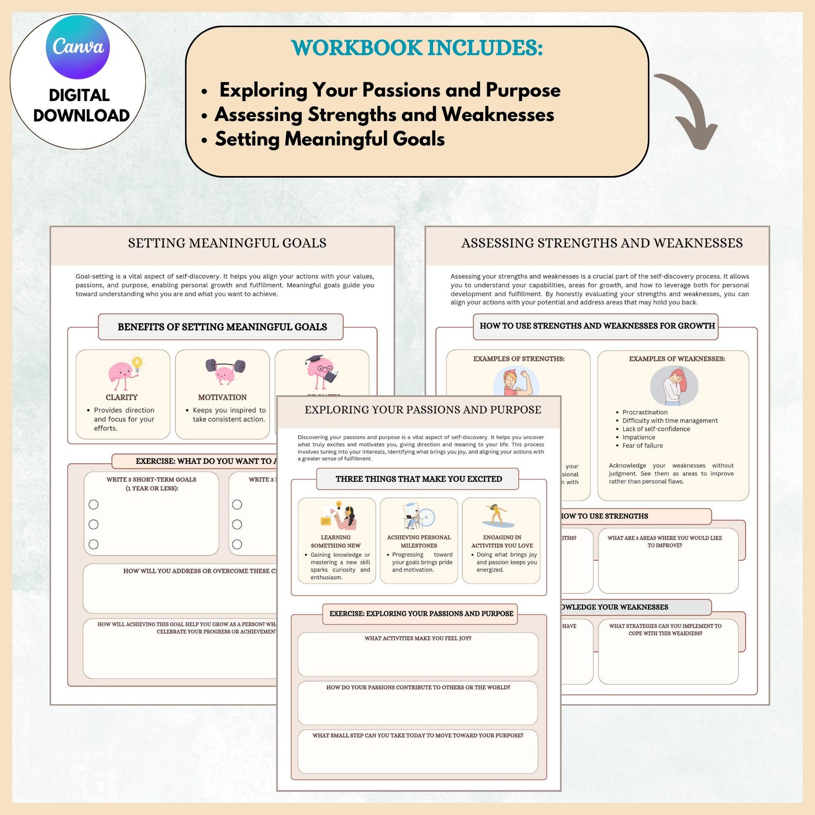 Self Discovery Workbook, Career Coaching Workbook , Done for You, Life ...