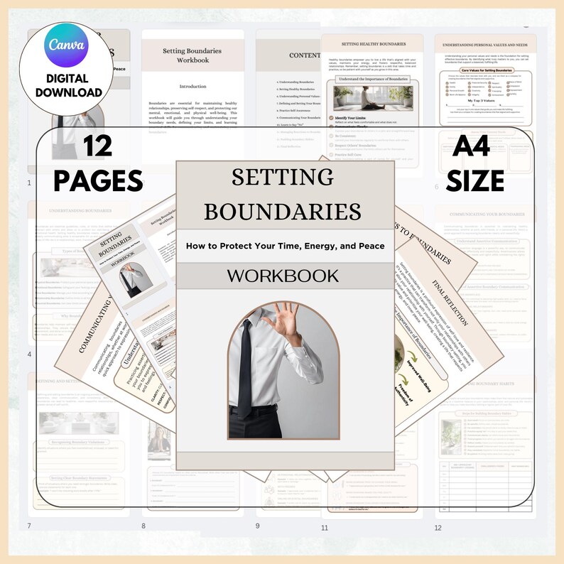 Setting Boundaries Workbook Printable, Boundaries Workbook, Boundaries Ebook, Setting Boundaries ...