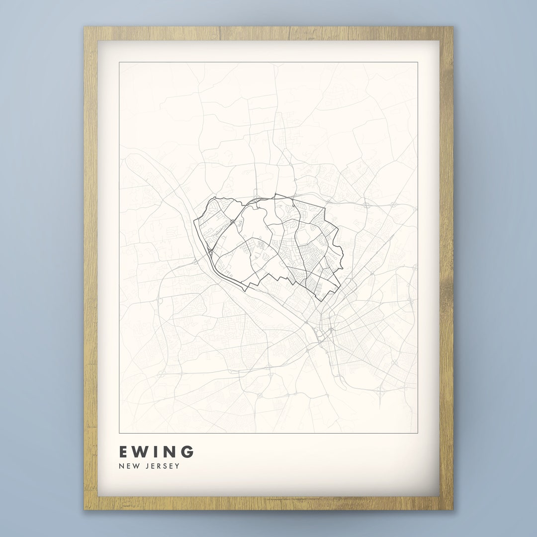 Ewing, NJ Map New Jersey City/town Poster - Etsy