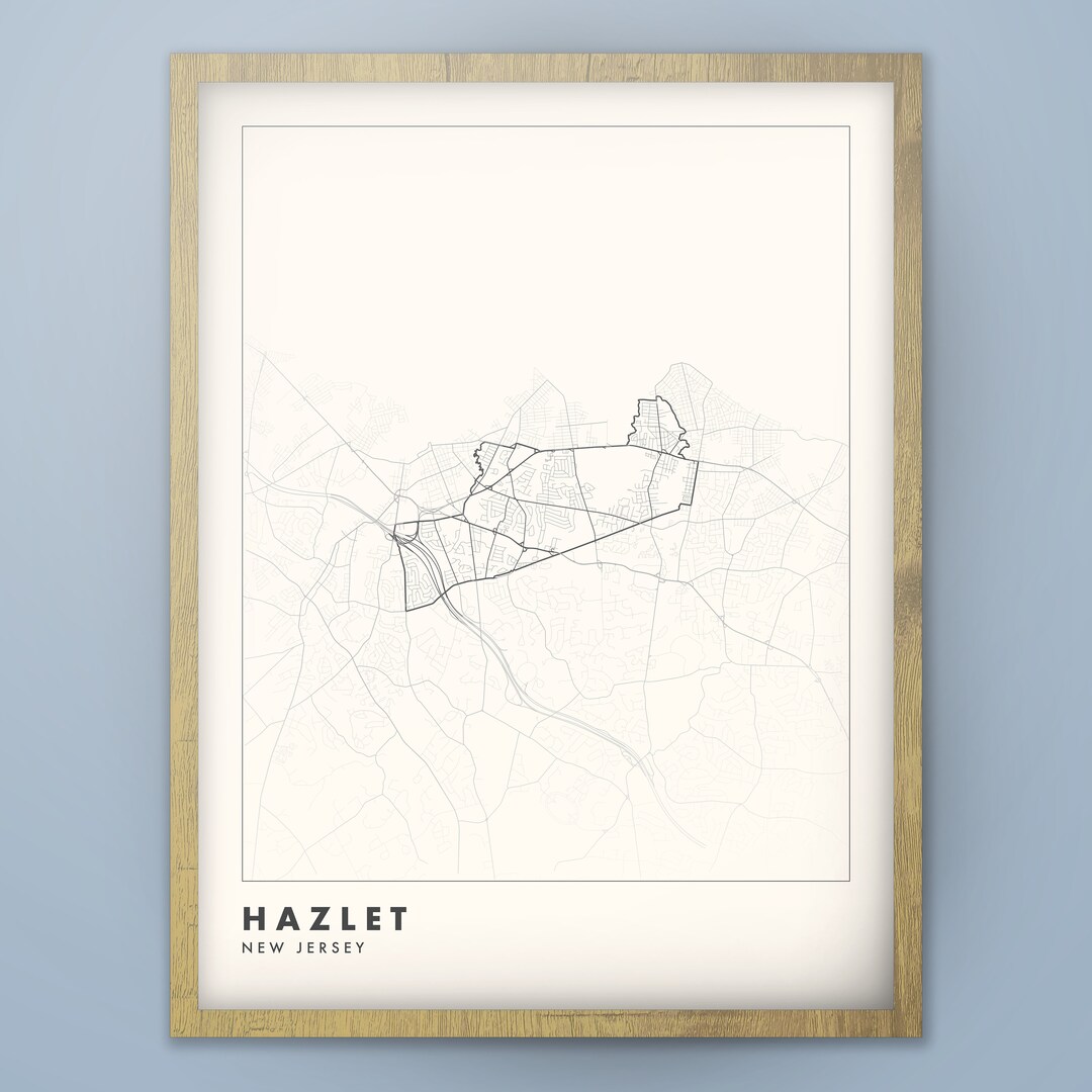 Hazlet, NJ Map New Jersey City/town Poster - Etsy