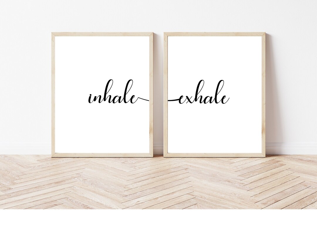 Inhale Exhale Printable, Yoga Poster, Set of Two Prints, Inspirational ...