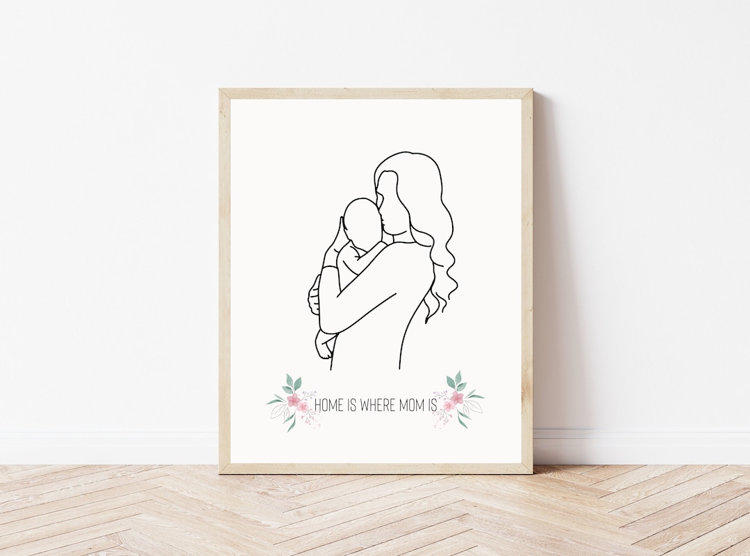 Mother's Day Printable, Home is Where Mom is Poster, Mother's Day Gift ...