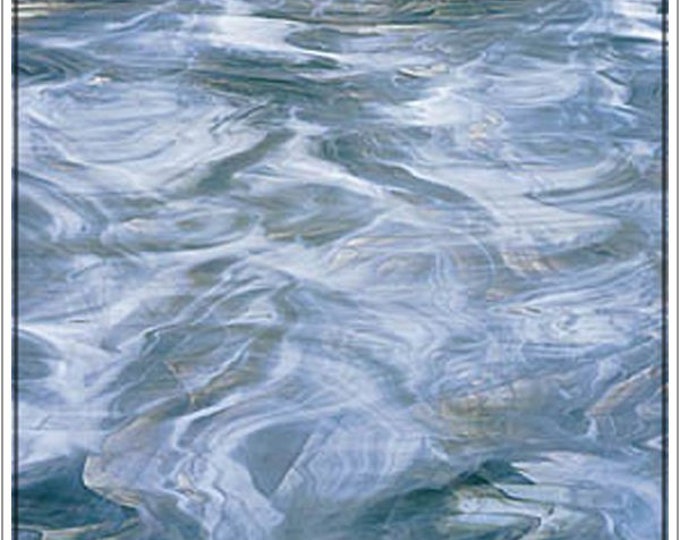 12 X 12 Stained Glass Sheet Steel Blue With White Wisp Translucent ...