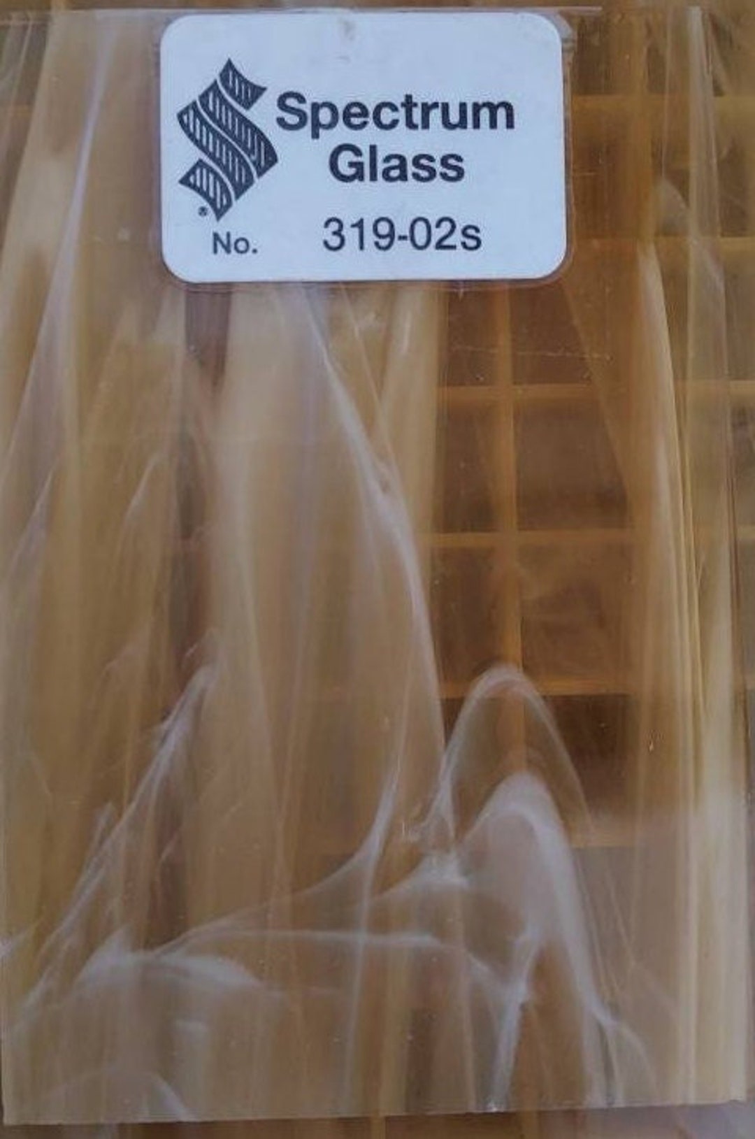 12 X 12 Spectrum 319-02 Pale Amber and White Wispy Translucent Stained ...
