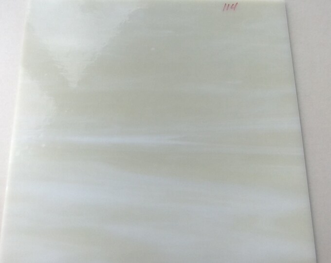 12 X 12 Stained Glass Sheet Wissmach Cream With White Wisp Opaque ...