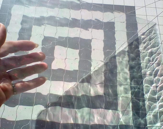 12" X 12" Stained Glass Sheet - Clear Waterglass Iridized - Spectrum ...