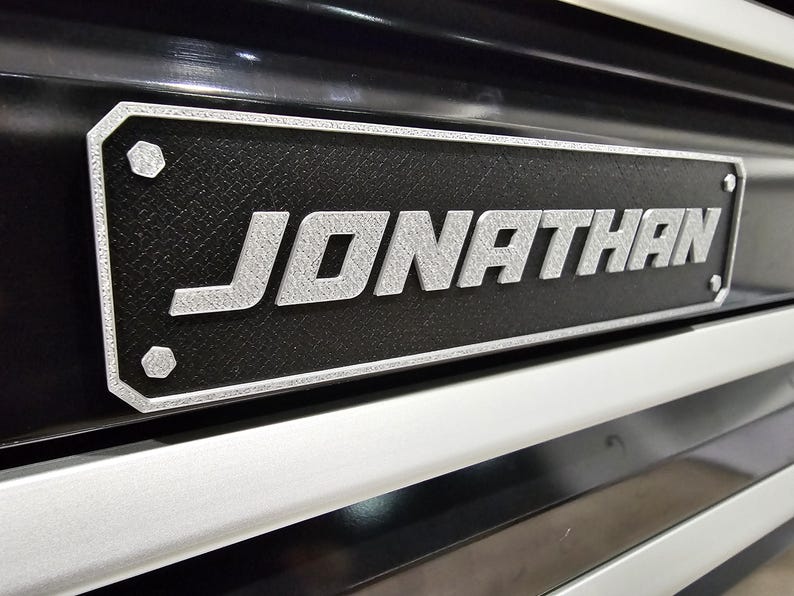 Personalized Toolbox Name Badge W/ Rugged Hex Head Bolt Theme | 2" Tall ...