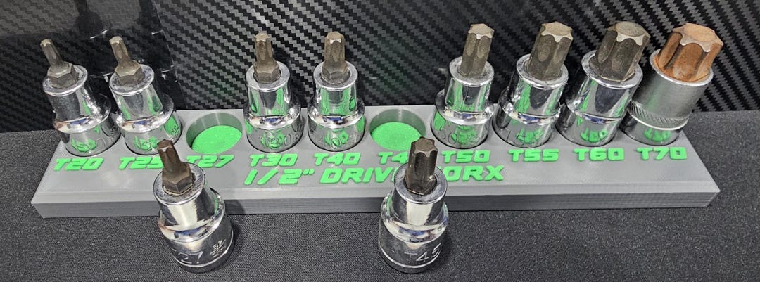 S3C - 1/2" Torx Socket Organizer for 9 Piece Pittsburg Set From Harbor ...